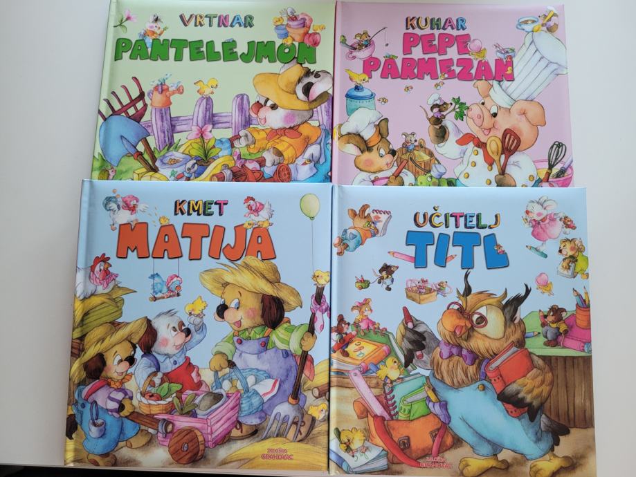 Zbirka 4 knjigic - velike tiskane črke