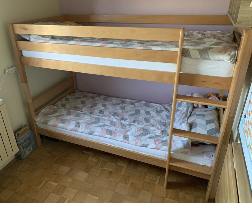 Pograd (nadstropna postelja) 90x200 bukev