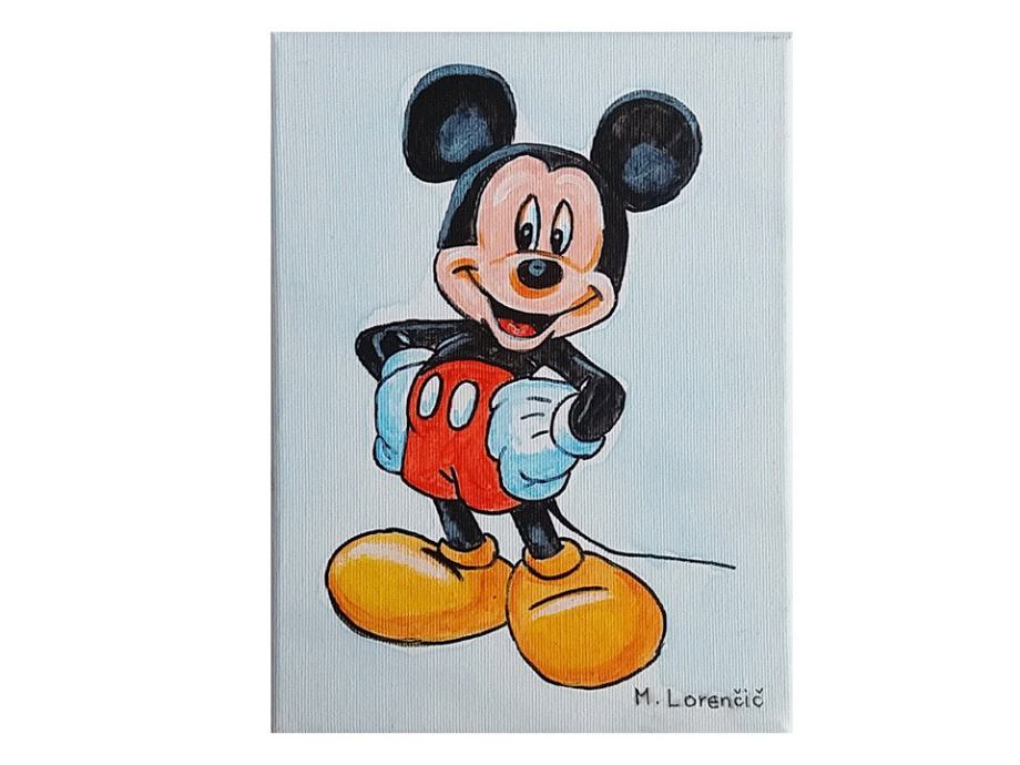 Umetniška slika, Disneyjev lik Mickey Mouse lep okras za otroško sobo