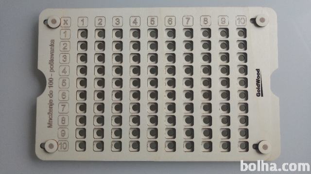 AKTUALNO DARILO Didaktična lesena poštevanka do 100 (velika)