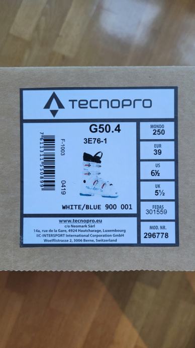 Novi otroški-dekliški smučarski čevlji TECNOPRO G50.4 št. 39