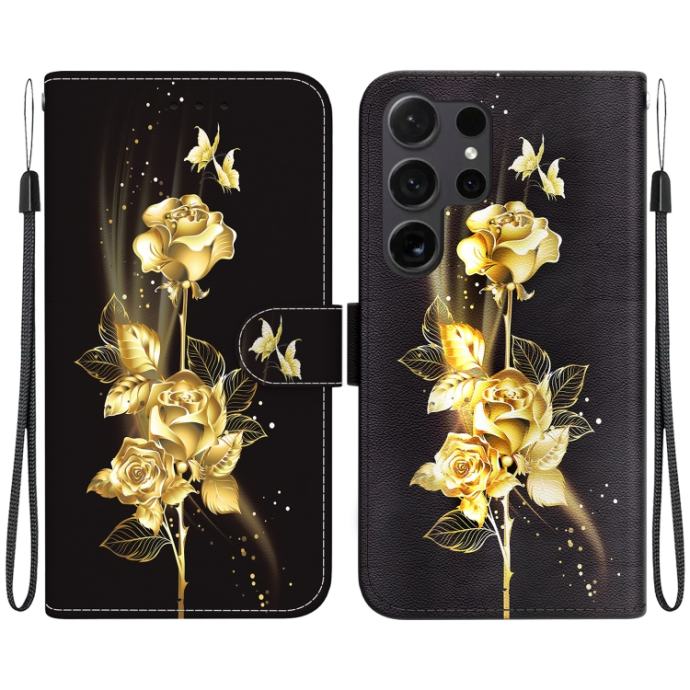 Etui za Samsung Galaxy S24 Ultra 5G – preklopni etui z vzorcem vrtnice