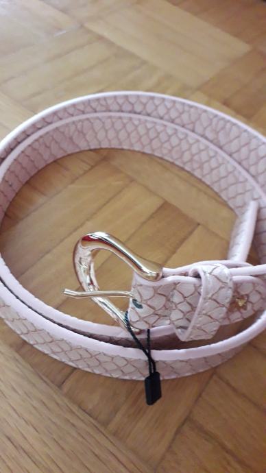 Ženski usnjen pas roza barve iz butika Mariamare Capri, neuporabljen
