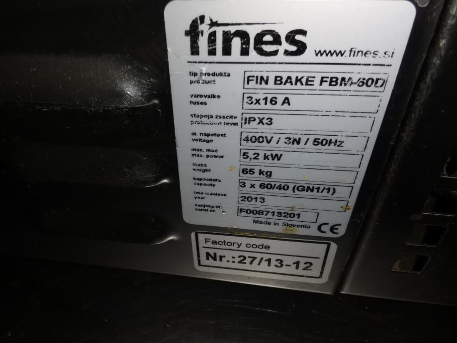 fines električno pečica FIN BAKE FBM