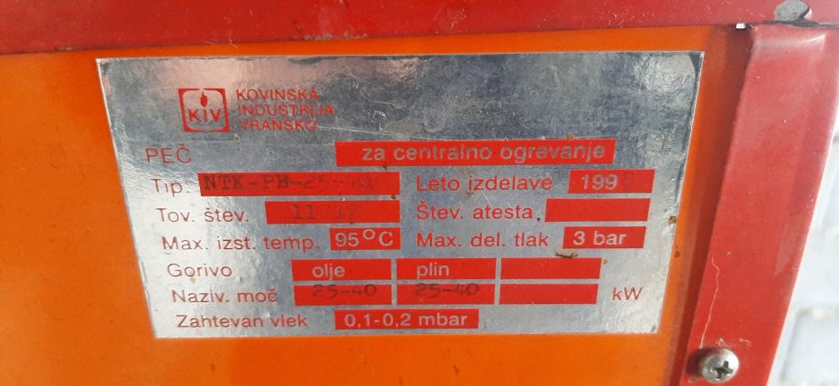 Peč na olje KIV NTK PB-40