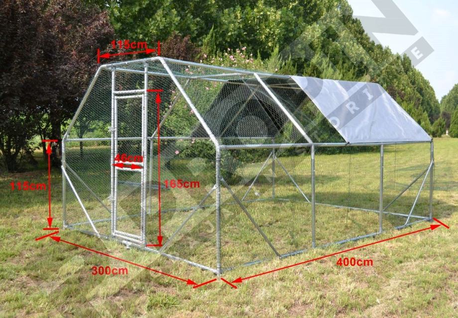 Kokošnjak, kurnik, ograda za kokoši 4x3x2m št. 2