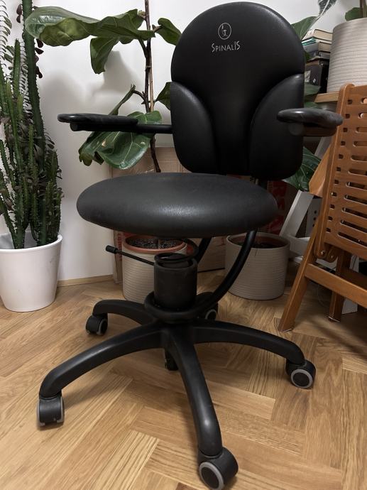 Stol Spinalis Basic z nožnim naslonom, ergonomski pisarniškio stol