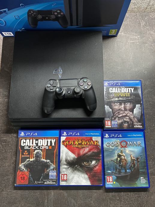 PLAYSTATION®4 PRO 1TB 4K 1 Dualshock + 4 igre