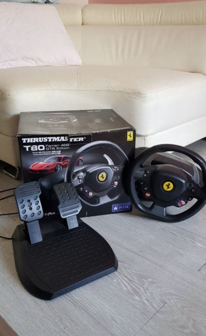PS4 gran turismo 4 + volan THRUSTMASTER T80 FERRARI 488GTB