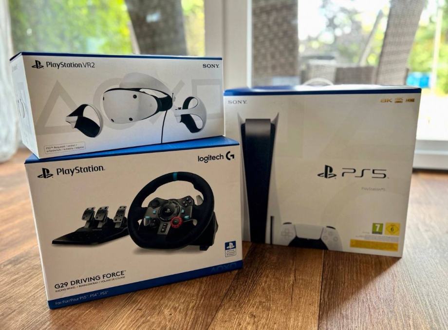 Sony PlayStation 5 PS5 +VR2+G29 (novo)+19 iger