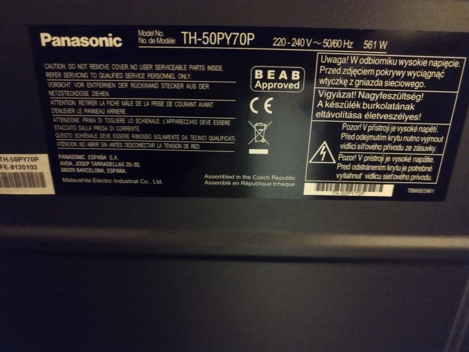 Plazma TV 50 inch Panasonic viera-th-50py70p