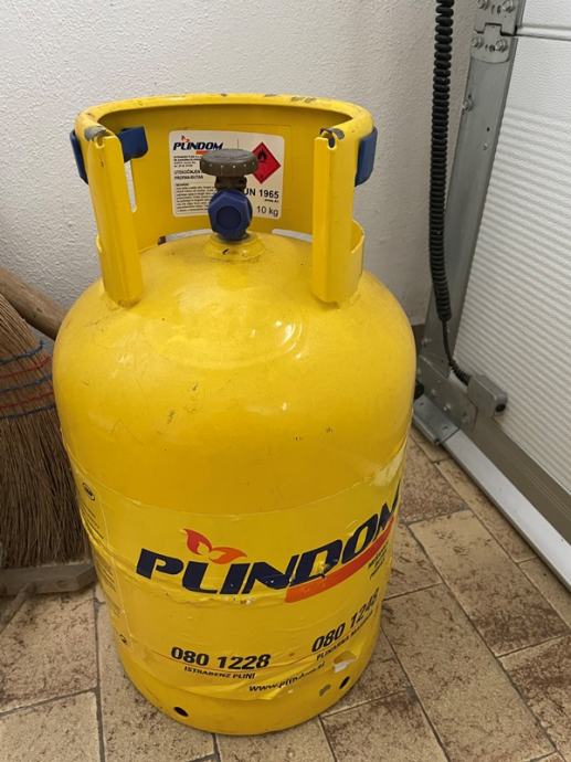 Gospodinjska plinska jeklenka za butan plin, rumena - 10,5 kg