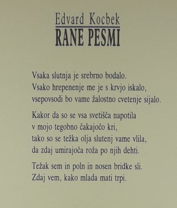 RANE PESMI, Edvard Kocbek