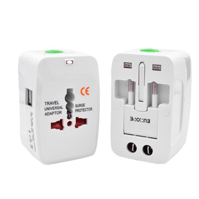 POTOVALNI ADAPTER UNIVERZALNI (EU,UK,US,AU)+ 2x USB-GARANCIJ