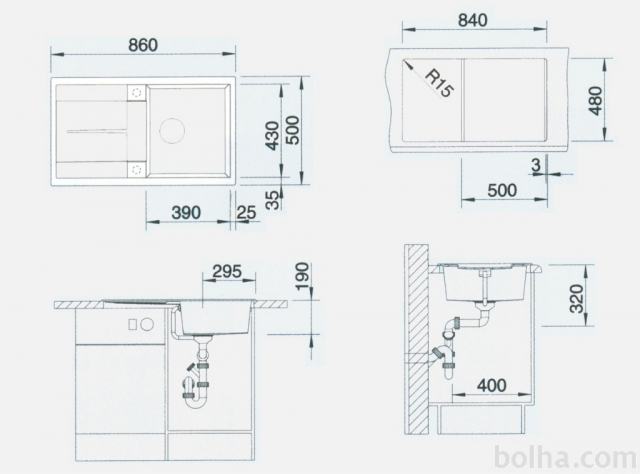 Kuhinjsko korito BLANCO metra 5s antrazit 513044 + sifon