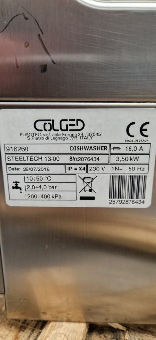 Pomivalni stroj za kozarce Colged SteelTech