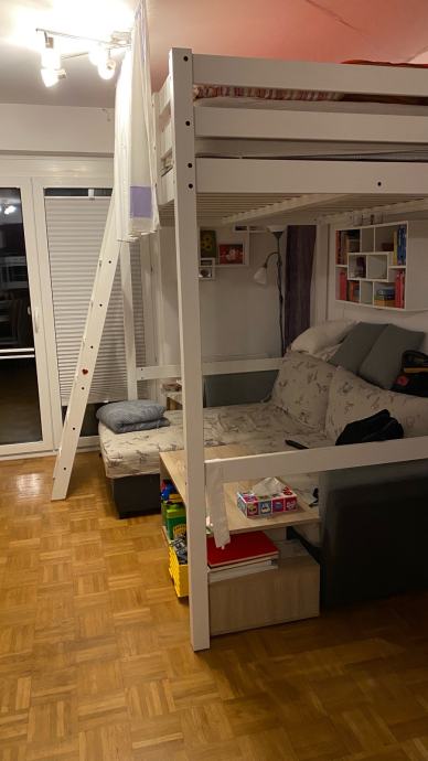 Ikea pograd 140x200cm z dormeo vzmetnico in posteljnim dnom