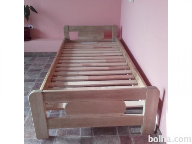 postelja 200x90 hrast les