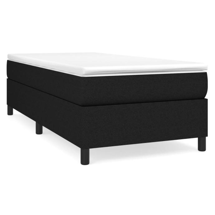 vidaXL Box spring postelja z vzmetnico črna 90x200 cm blago