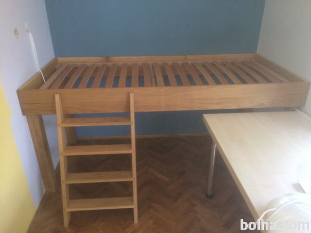 Visoka postelja, masiven les, izdelana po meri