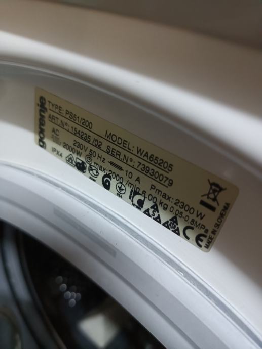Gorenje WA 65205 - kontrolna plošča v okvari