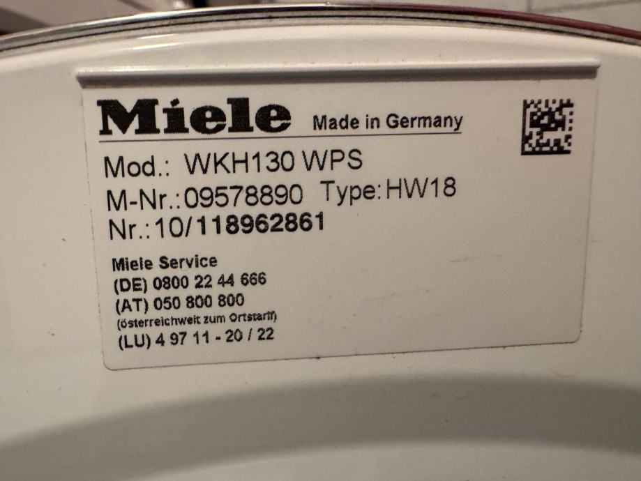 pralni stroj MIELE WKH130 WPS - 8 KG - ZELO LEPO OHRANJEN