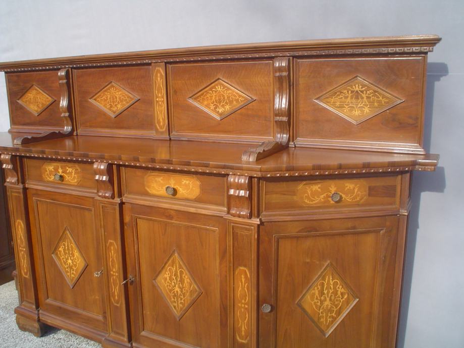 STARA KREDENCA KOMODA INTARZIJE, STARINSKA STILNA BAROČNA OMARA OREH