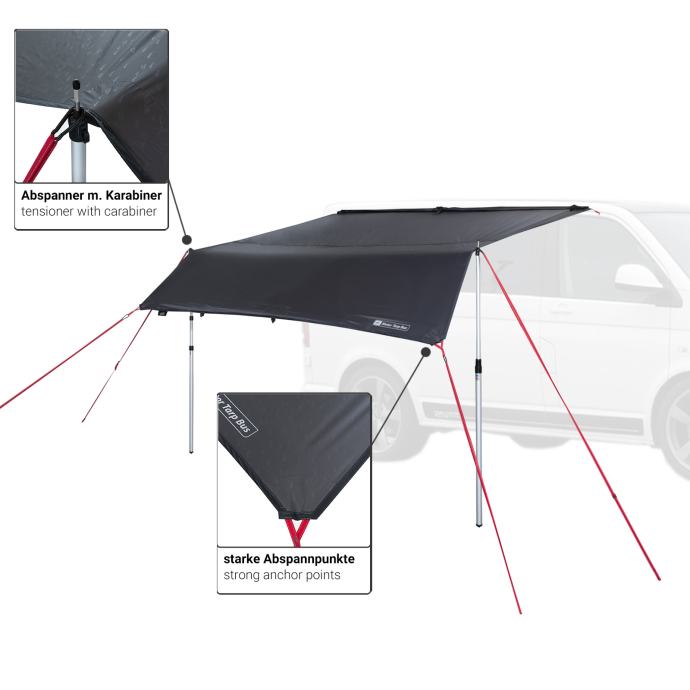 Tenda Sončno Platno za Kombije Motor Tarp Bus ali Van - Qeedo