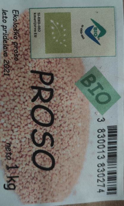 Bio ekološko pridelano neluščeno proso