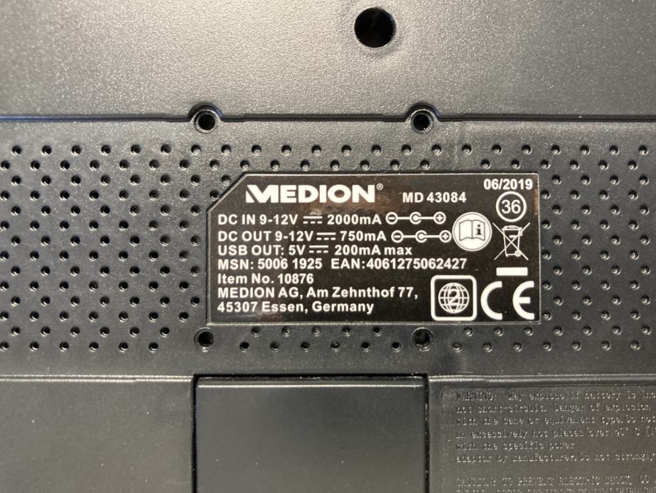 PRENOSNI MEDION DVD PLAYER MD43084 ZA VZGLAVNIK ZA AVTO