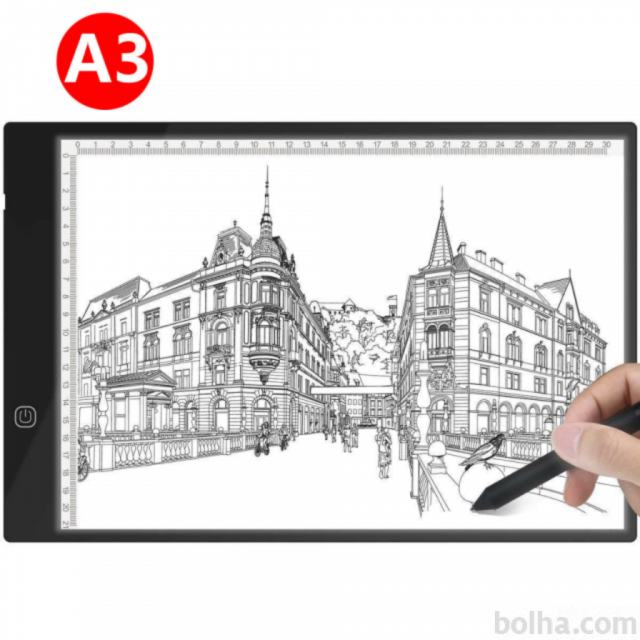 Grafična tablica LED za risanje pisanje slikanje prerisovanje A3 A4