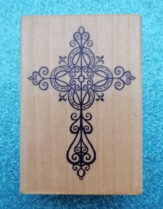 Gumjasta štampiljka križ (Delta Elegant Cross Rubber Stamp 3410F)