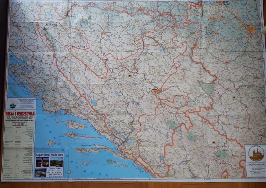 Avtokarta Bosna in Hercegovina 1: 470 000