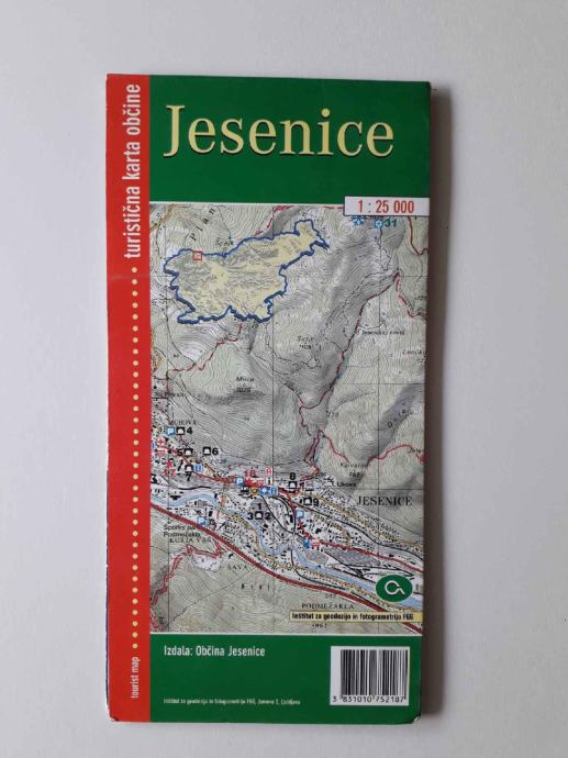 JESENICE, TURISTIČNA KARTA OBČINE