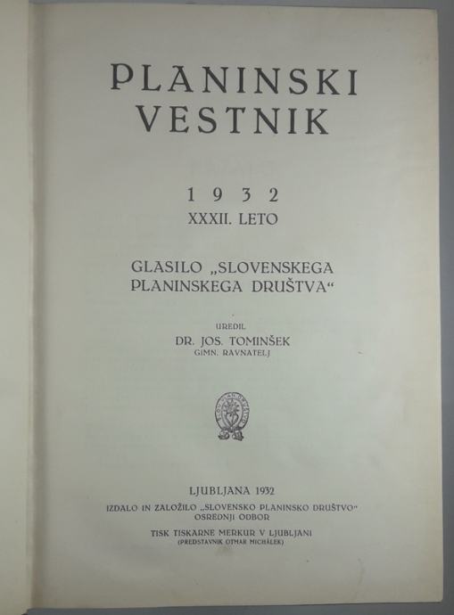 PLANINSKI VESTNIK 1932
