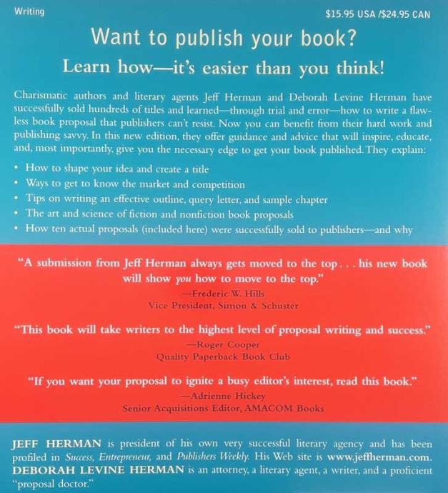 WRITE THE PERFECT BOOK PROPOSAL, Jeff Herman in Deborah Levine Herman