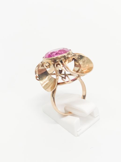 [7921]Zlat prstan FLORIS 14K 585/1000 skupna masa=6,34g