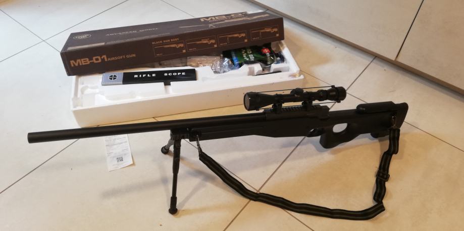 Airsoft puška Well MB-01 z opremo