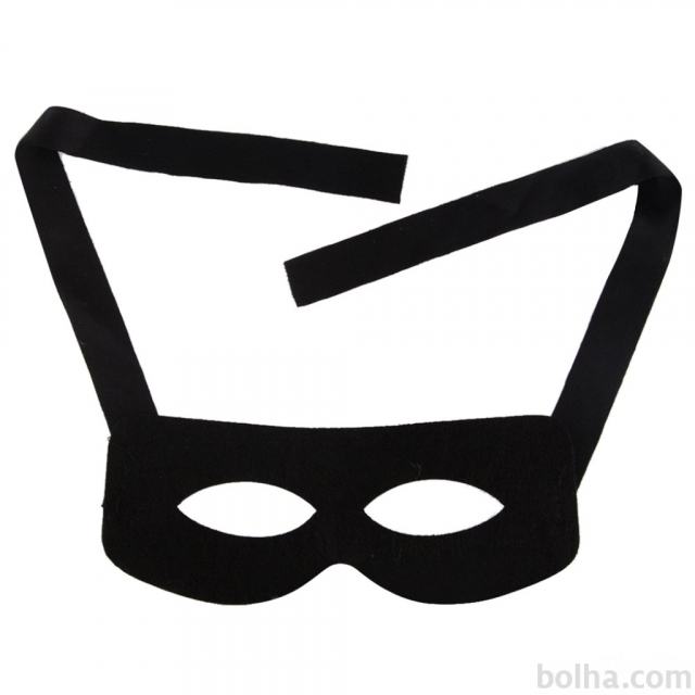 Pustna moška maska za obraz zorro mask black