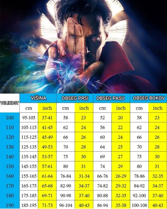 Pustni kostum DOCTOR STRANGE kostumi za otroke in odrasle DR. DOKTOR