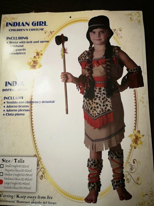 Pustni kostum INDIJANKA, v.128