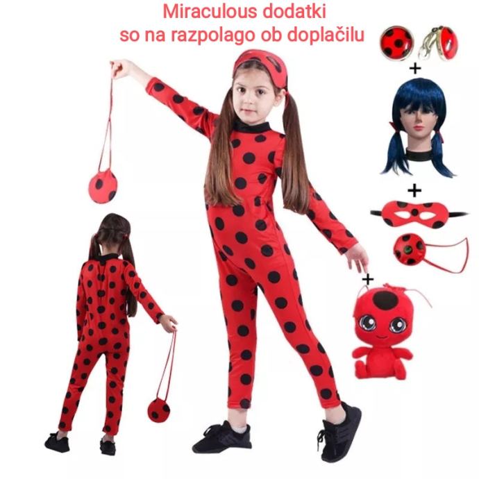 Pustni kostum Miraculous Ladybug Pikapolona Pika polona Lady Bug