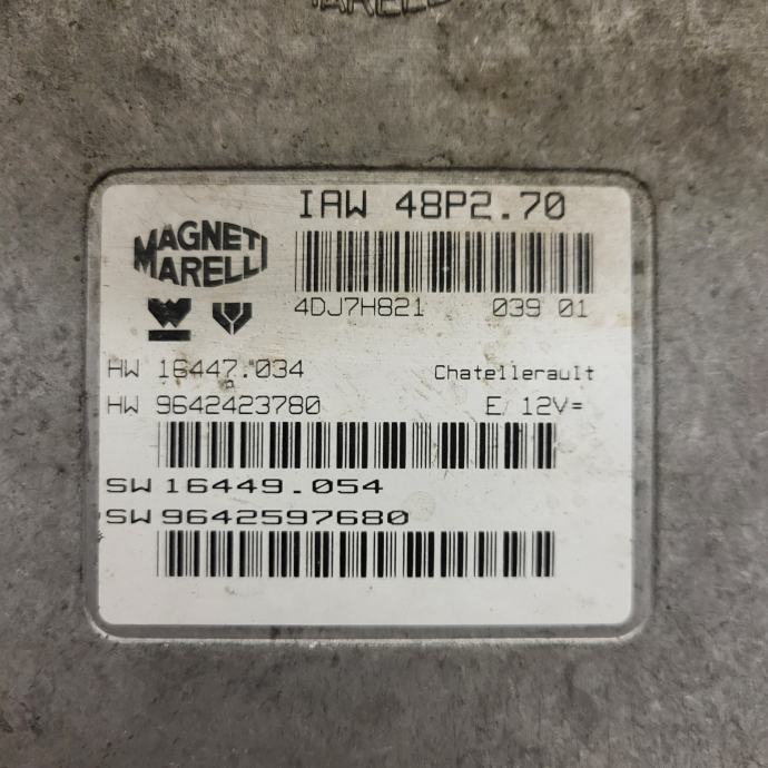 PEUGEOT 206 ECU / IAW 48P2.70 / 9642597680 / 9642423780 / MAGNETI MARE