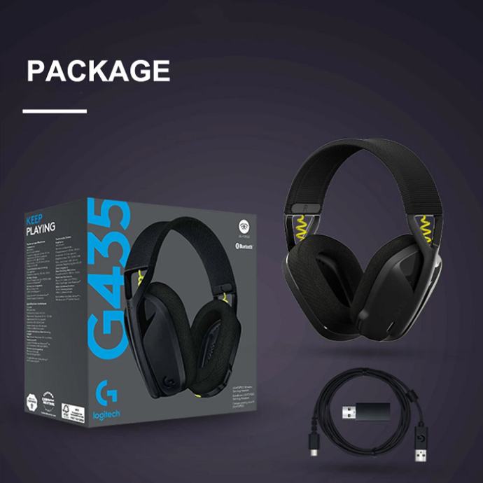 Logitech G435 LightSpeed brezžične gaming slušalke, Bluetooth, črne
