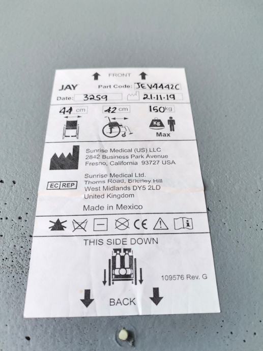Visko elastična blazina za invalidski voziček - JAY Easy Visco