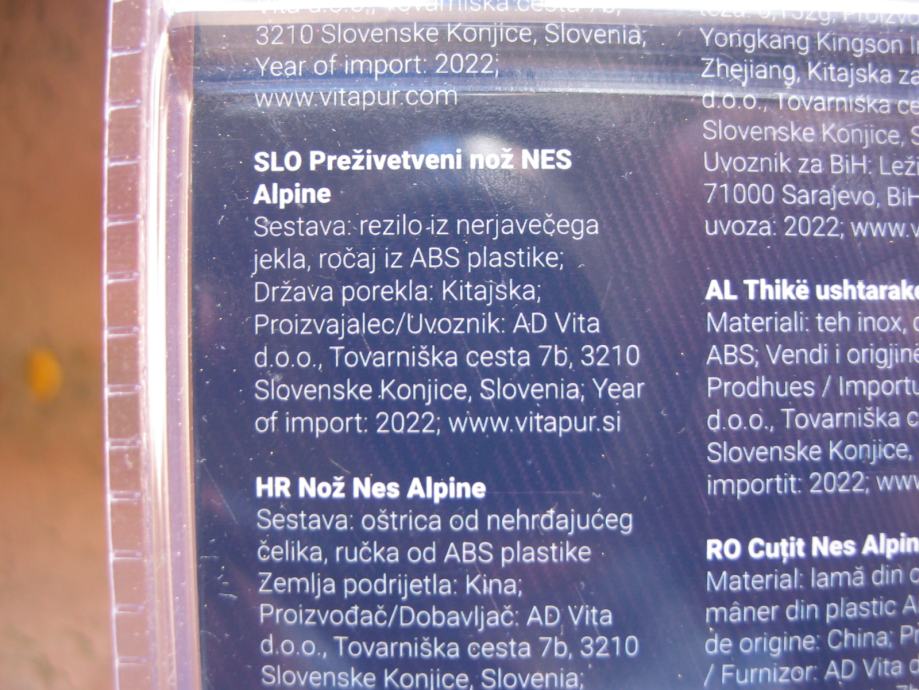 Zložljiv survival nož NES Alpine, nov, zapakiran, prodam