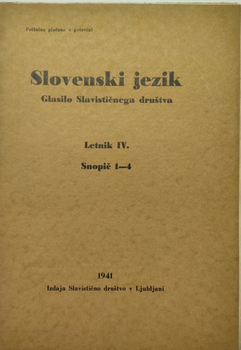 Slovenski jezik, komplet, 1938-1941