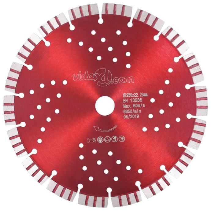 Diamantni rezalni disk s turbo in luknjami iz jekla 230 mm