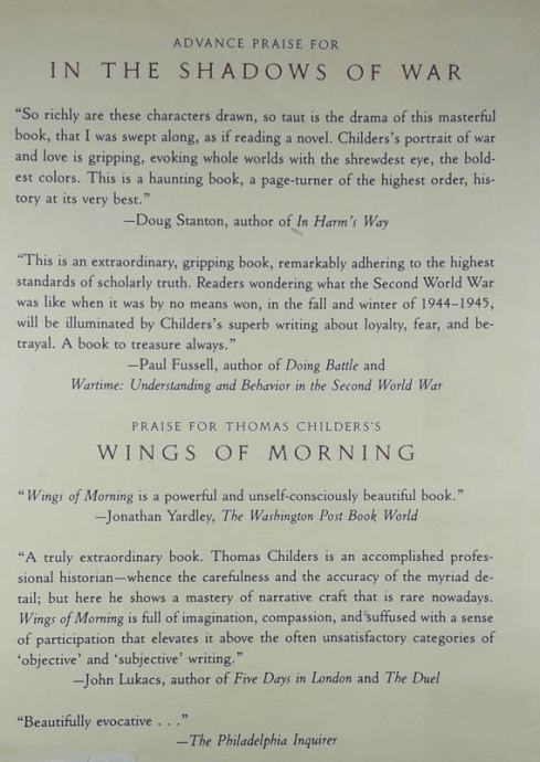 IN THE SHADOWS OF WAR, Thomas Childers