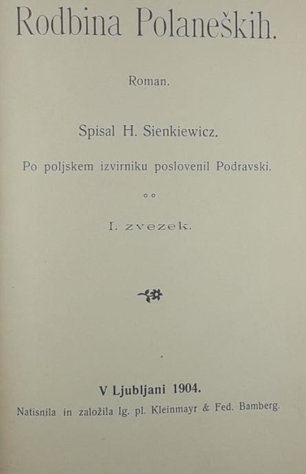 RODBINA POLANEŠKIH, H. Sienkiewicz